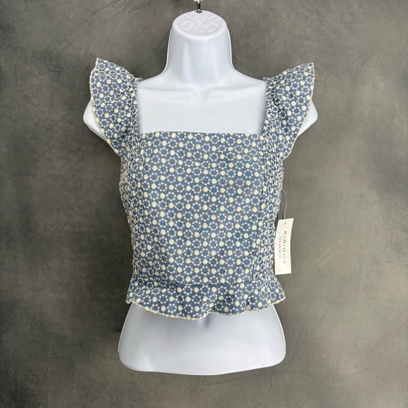 KIRIOUS LOS ANGELES | Tops | Kirious Eyelet Ruffle Sleeveless Tie Back ...
